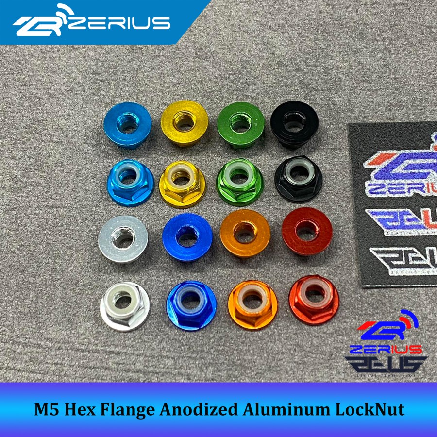 Jual M5 Hex Flange Anodized Aluminum Nylon Lock Nut, Mur Locknut ...