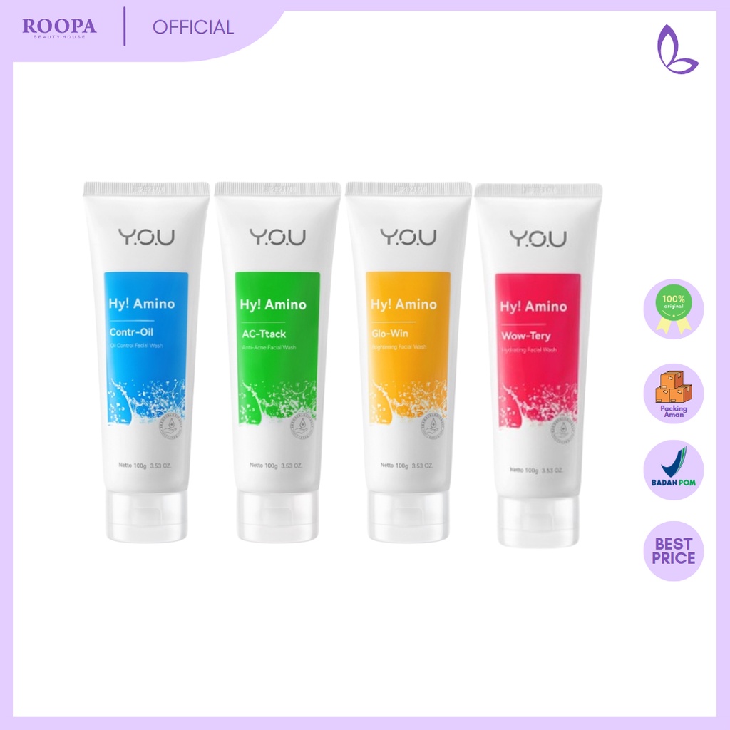 Jual YOU Hy! Amino Facial Wash Series | Hydrating I Brightening I Anti ...