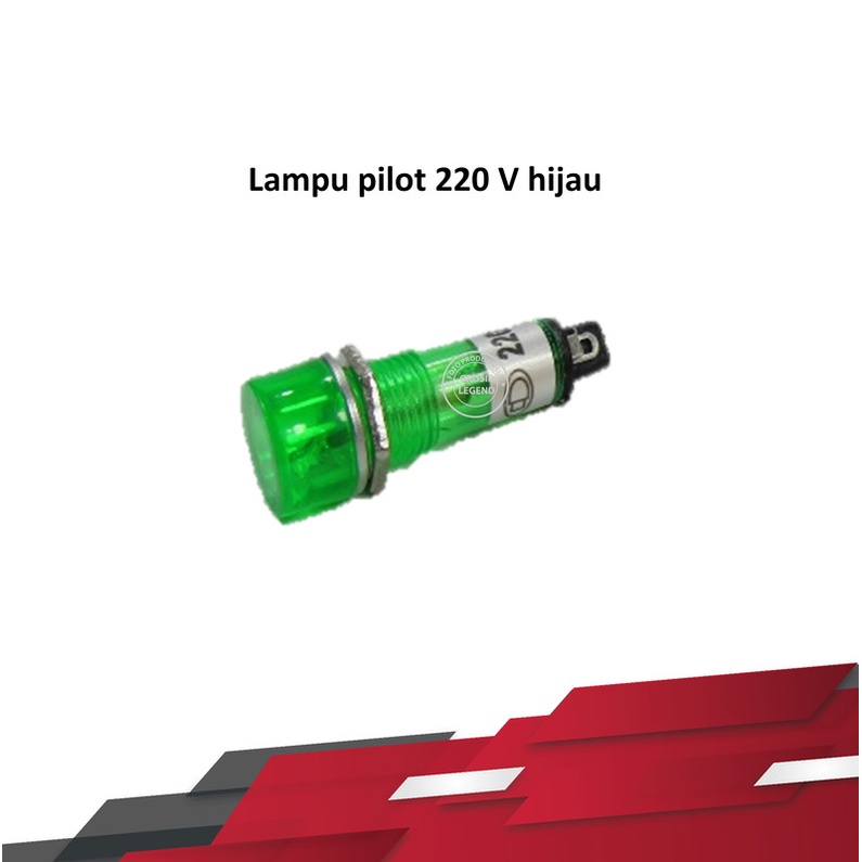 Jual Pilot lamp / lampu indikator panel plastik AC 220 volt hijau ...