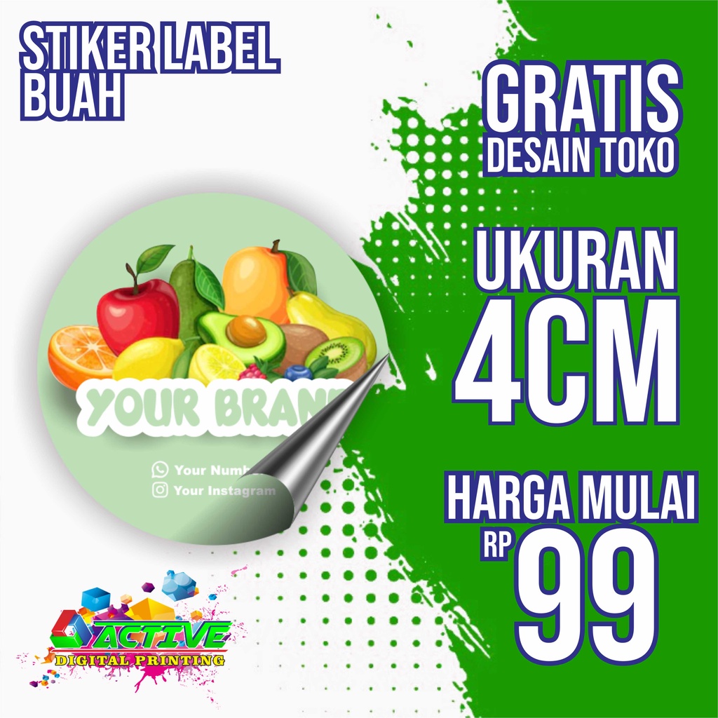Jual STIKER BUAH FREE DESAIN TOKO BULAT 4 cm | Shopee Indonesia