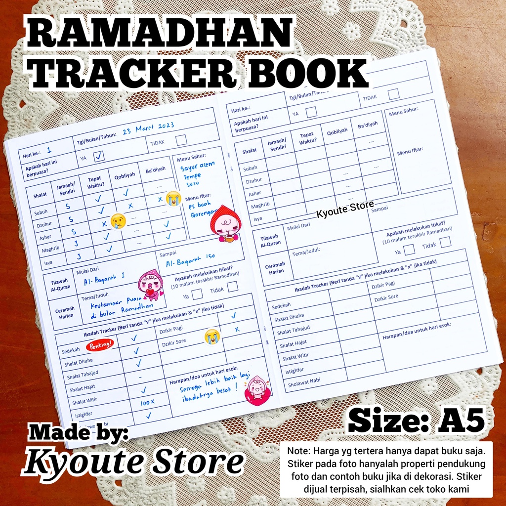 Jual Buku Ramadhan Tracker Book A5 Kyoute Undated Monthly Ibadah Muslim ...