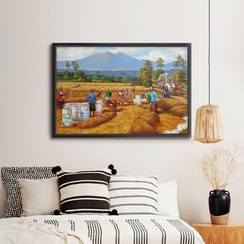 Jual Lukisan Dinding - Canvas - Panen Raya by Rama Art | Shopee Indonesia