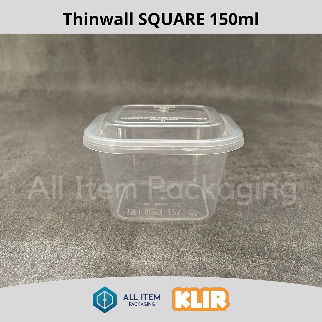 Jual Thinwall KLIR SQUARE 150ml / Kotak Plastik / Kotak Puding Mini @25 ...
