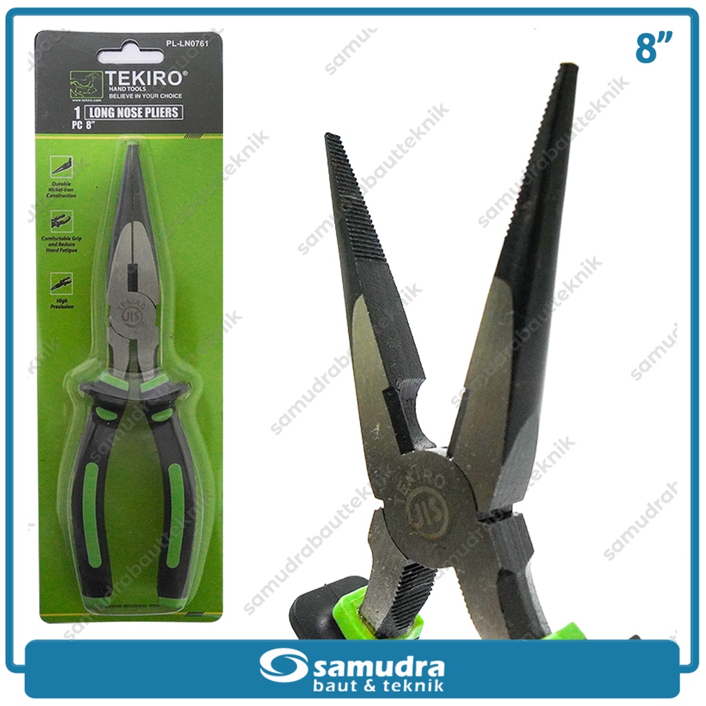 Jual TEKIRO PL-LN0761 Tang Lancip 8" Jepit Kabel Kawat Long Nose Pliers | Shopee Indonesia