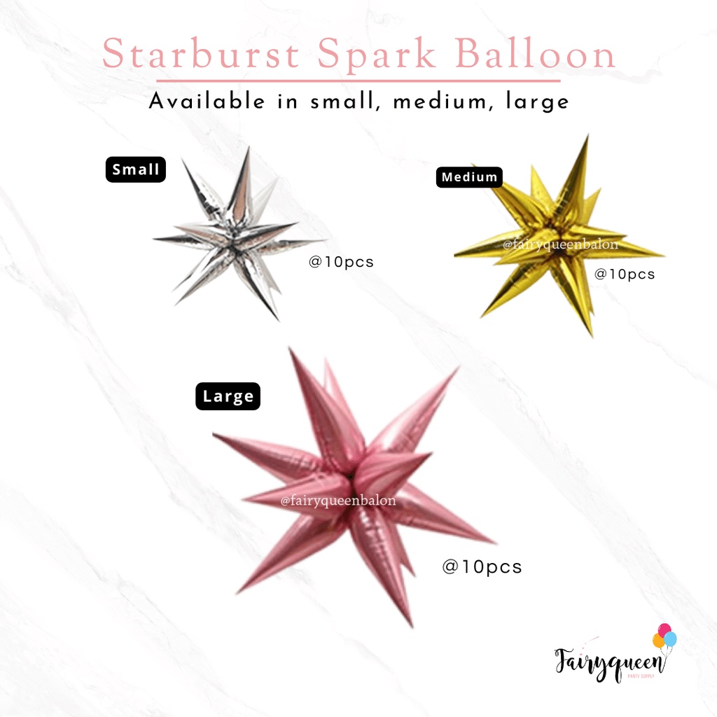 Jual Balon Foil Starburst / Explosion Star / Bintang Spark | Shopee ...