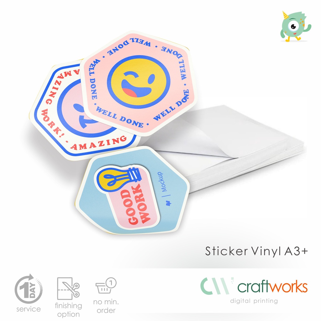 Jual CETAK STICKER VINYL GLOSSY DIGITAL PRINT A3+ | Shopee Indonesia