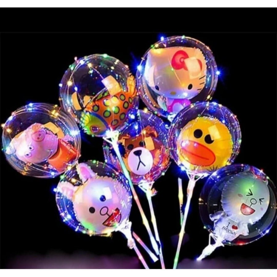 Jual BALON RAINBOW LED Balon Lampu LED Karakter Boneka Gagang Warna ...