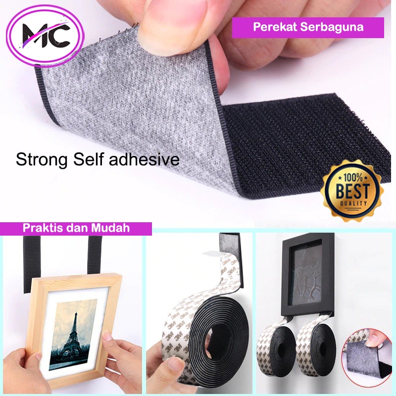 Jual Velcro Tape 10cm Velcro Perekat Lakban Double Tape Super Kuat Hook ...