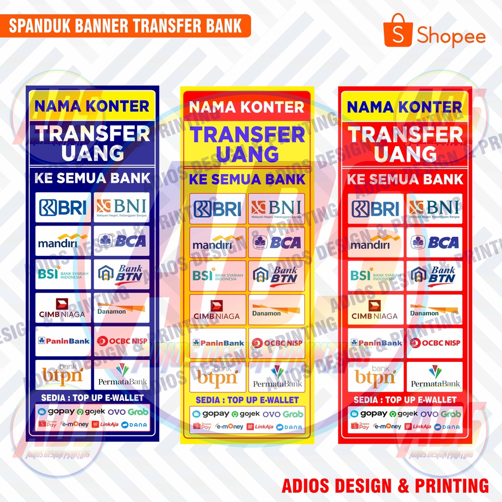 Jual Cetak Spanduk Banner Transfer Bank Agen Brilink Dll - Ukuran ...