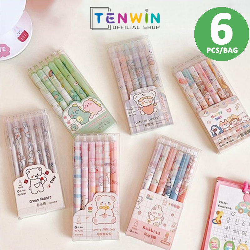 Jual Gel pen/pulpen 1 pack/Bollpen/pulpen aesthetic/Pulpen 6pcs/box ...