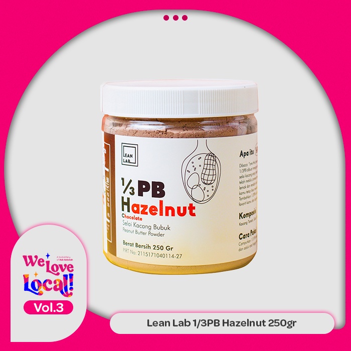 Jual Lean Lab 1/3PB Peanut Butter Powder Hazelnut 250gr Selai Cokelat ...