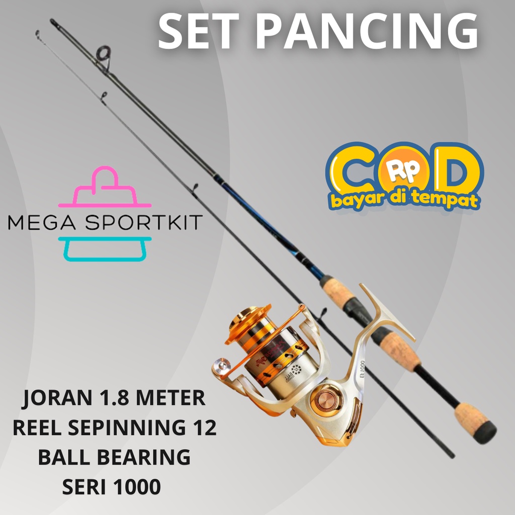 Jual Set Pancing Joran+Reel Alat Mancing STIK Sambung 180CM Carbon Rel ...