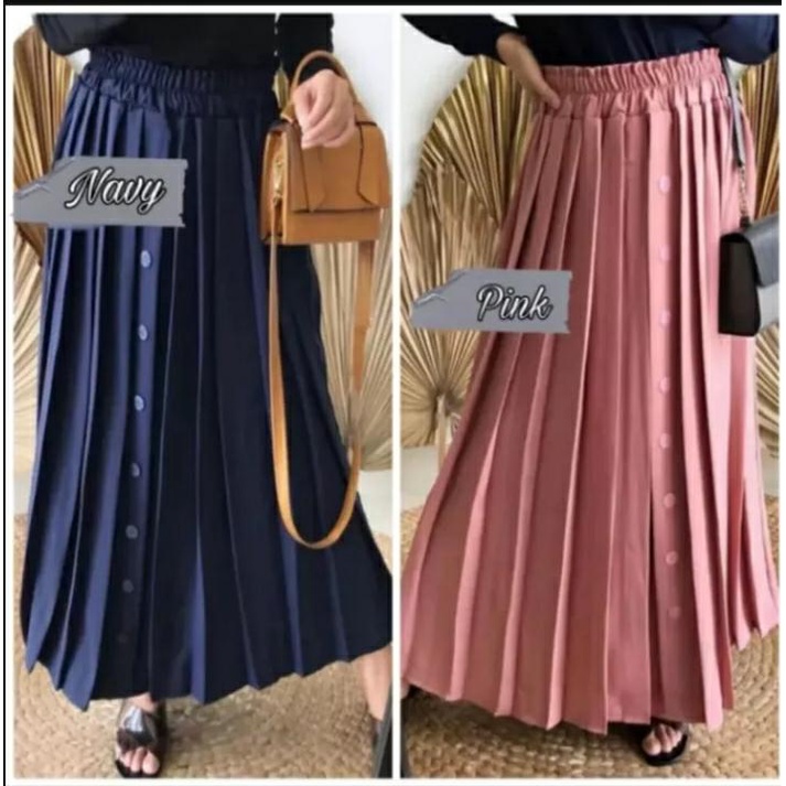 Jual ROK PLISKET KANCING HYGET PREMIUM TERBARU 2020/ROK PLISKET KANCING ...