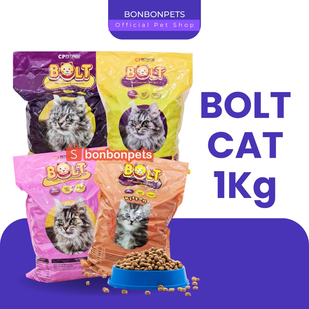 Jual Bolt Makanan Kering Kucing 1kg Repack Pakan Kucing 1 kg Donut Ikan ...