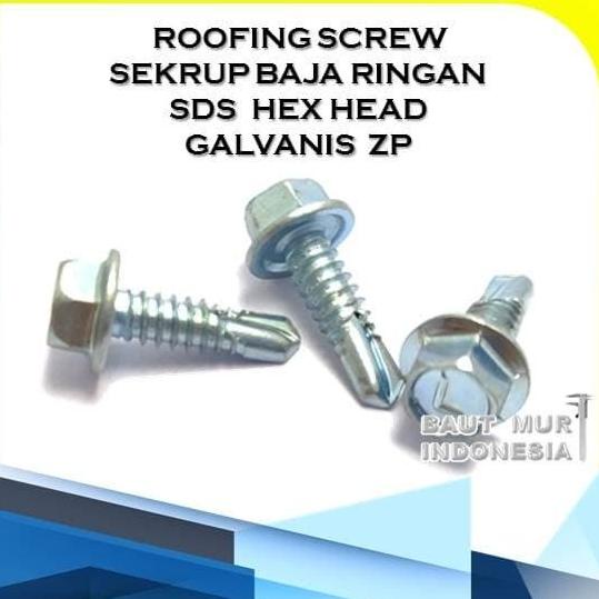 Jual ROOFING SCREW - BAUT ATAP - SEKRUP BAJA RINGAN #10X16 - 1 DUS - 1000EA | Shopee Indonesia