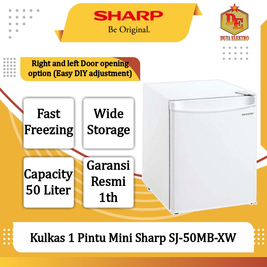 Jual Kulkas 1 Pintu Sharp SJ 50 MB XW Mini Bar | Shopee Indonesia