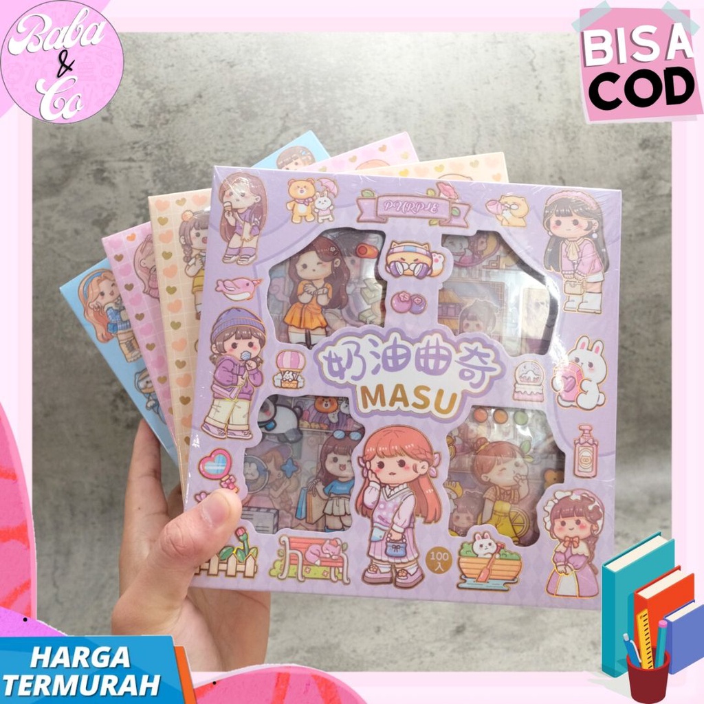 Jual STIKER 100 LEMBAR MASU STICKER SENMU VERSI 5 STIKER CUTE GIRL LUCU ...