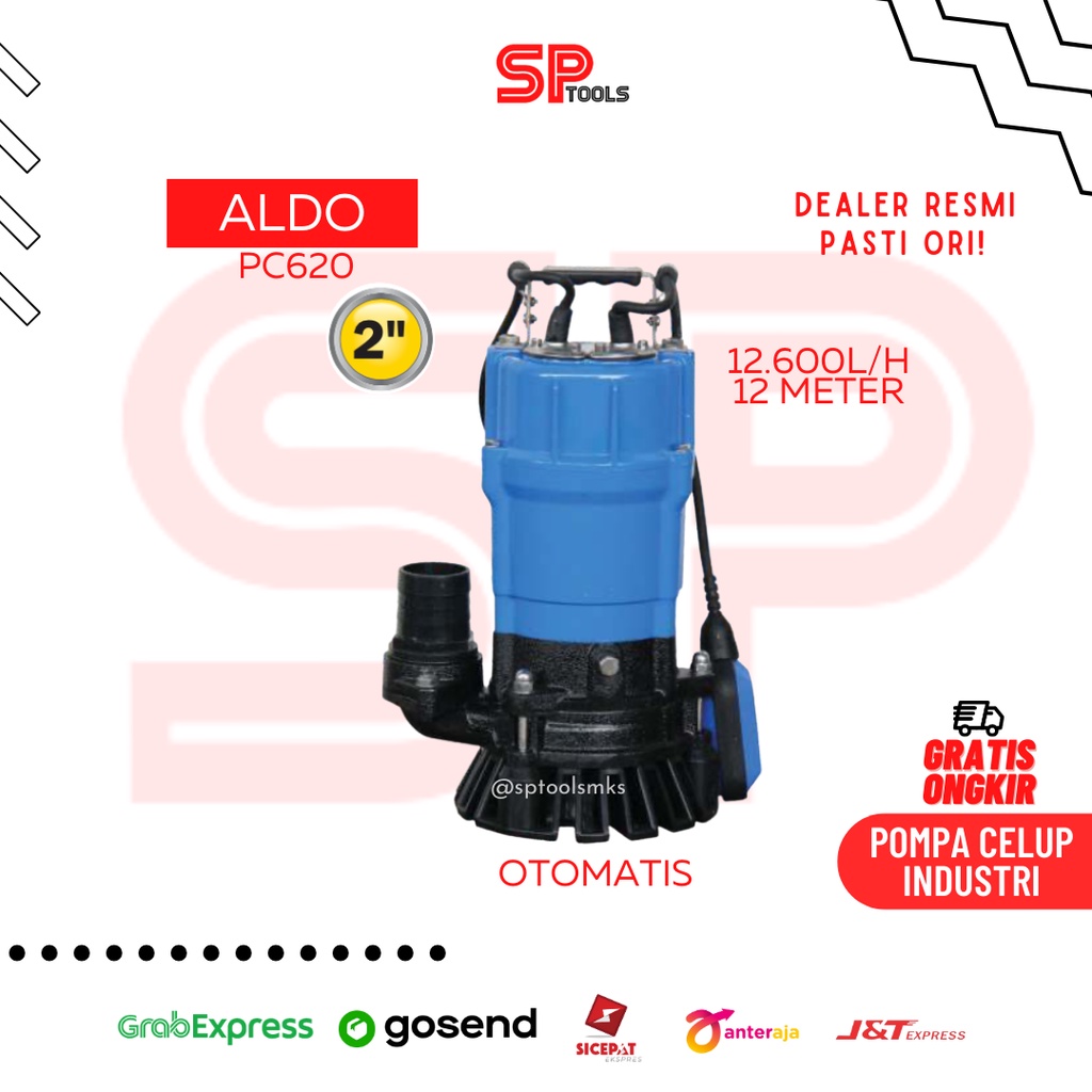 Jual MESIN POMPA CELUP AIR BERSIH / SUBMERSIBLE PUMP 2" 12.600L/H ALDO PC 620 PC620 | Shopee ...