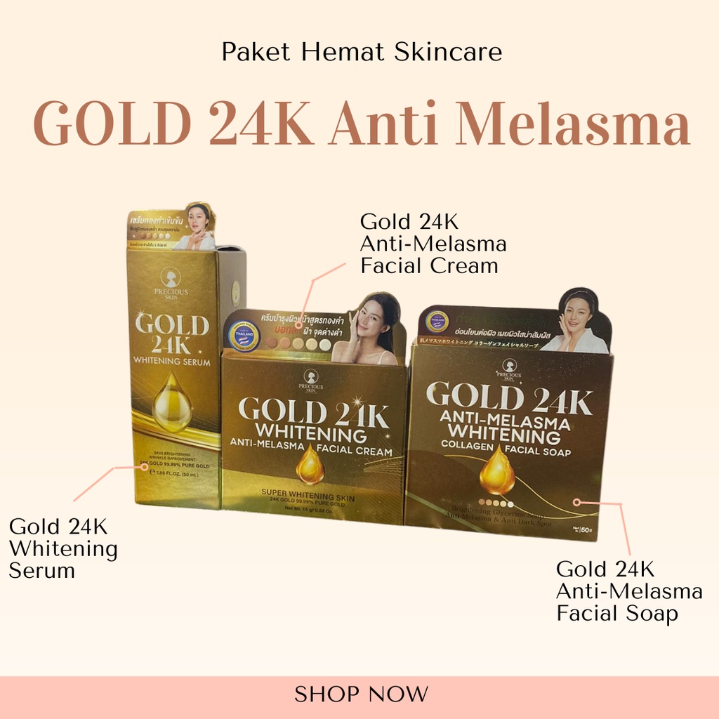 Jual Paket Skincare 24K Gold Anti Melasma Thailand - Perawatan Flek ...