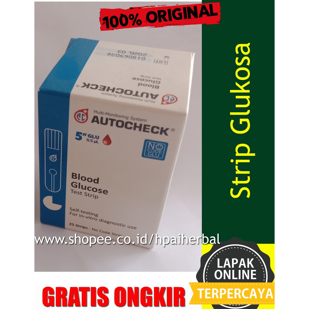 Jual Strip Autocheck Gula Darah Strip Glukosa Autocheck | Shopee Indonesia