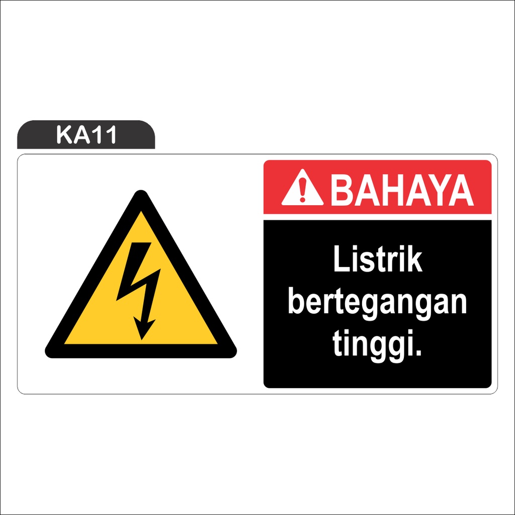Jual Safety Sign Rambu Bahaya Listrik Bertegangan Tinggi Stiker Only ...