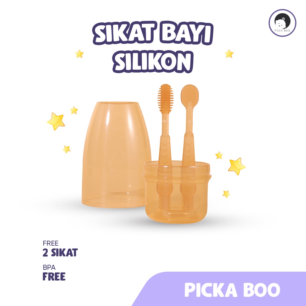 Jual PICKA BOO Premium Set 3 in1 Sikat Gigi dan Lidah Bayi Silikon 0-18 ...