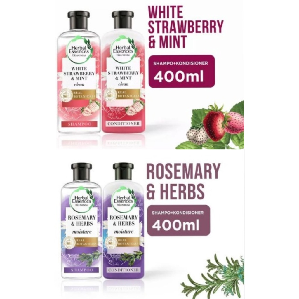 Jual Herbal Essences Shampoo & Conditioner 400ML - Varian Strawberry ...