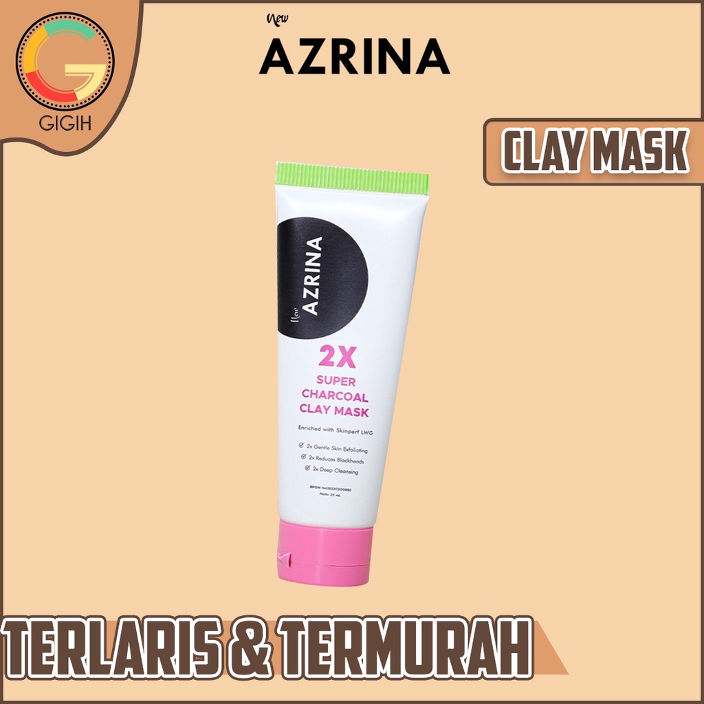 Jual NEW AZRINA 2X SUPER CHARCOAL CLAY MASK 25ML FOR ALL SKIN TYPE ...