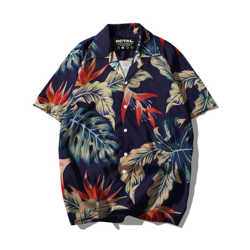 Jual OCTAL - Kemeja Motif Pattern Pantai Printing Kasual Pria - Wanita ...