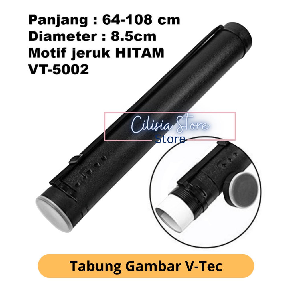 Jual Tabung Gambar Arsitek Vtec VT-5002 64 108 x 8cm Hitam Drafting ...