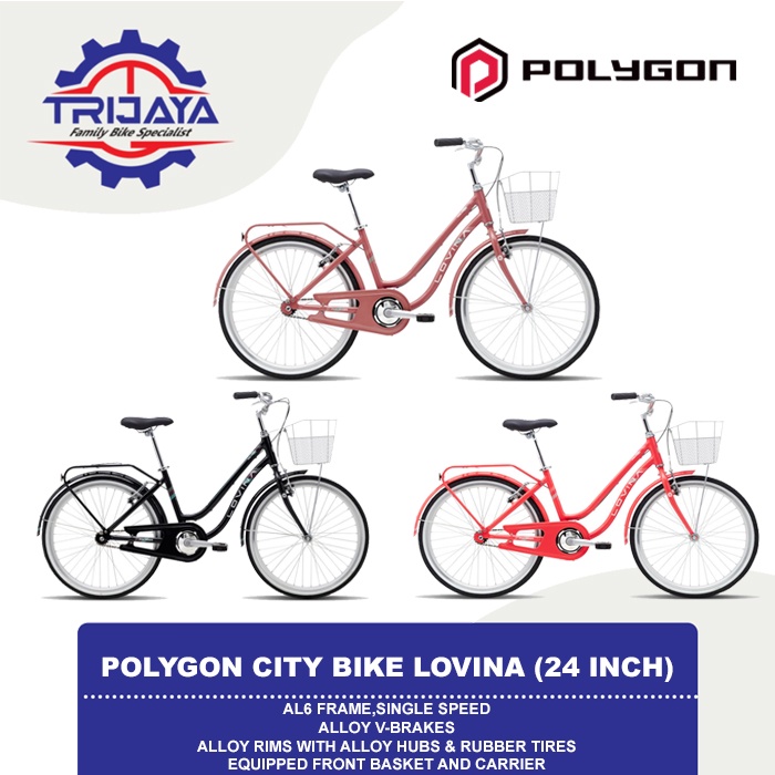 Jual Polygon Lovina [24 inch] Comfort City Bike Single Speed | Shopee ...