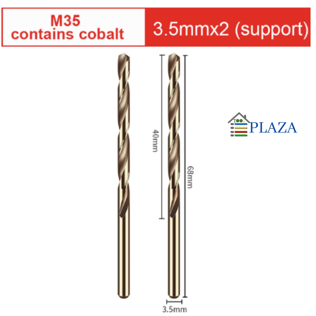 Jual MATA BOR HSS COBALT TWIST DRILL BAJA M35 KOBALT 3.5 MM TCT CO BAJA ...