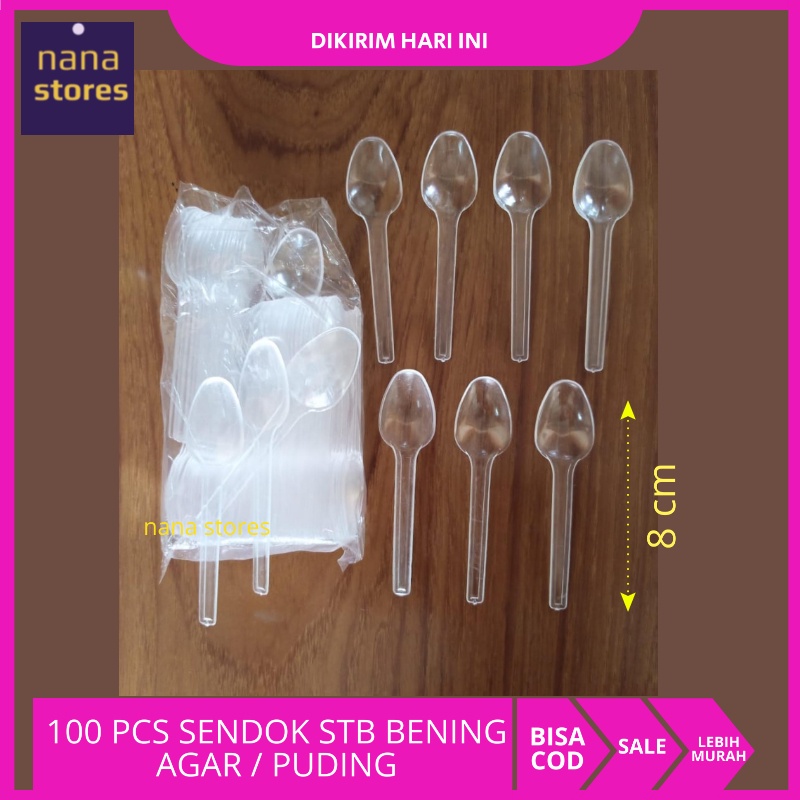 Jual Sendok stb bening, sendok plastik puding kecil, sendok es cream ...