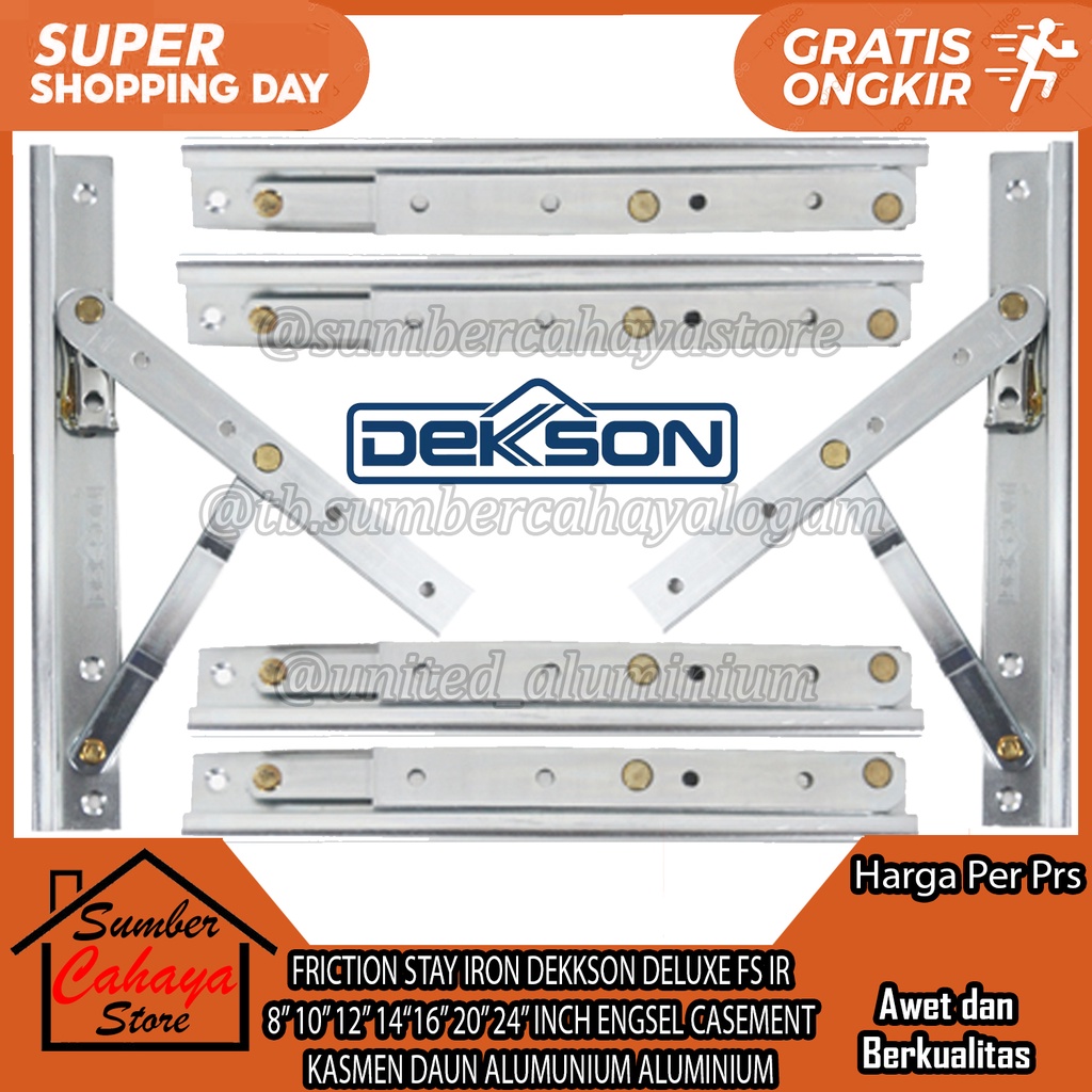 Jual FRICTION STAY IRON DEKKSON DELUXE FS IR 8” 10” 12”14“16” 20” 24 ...
