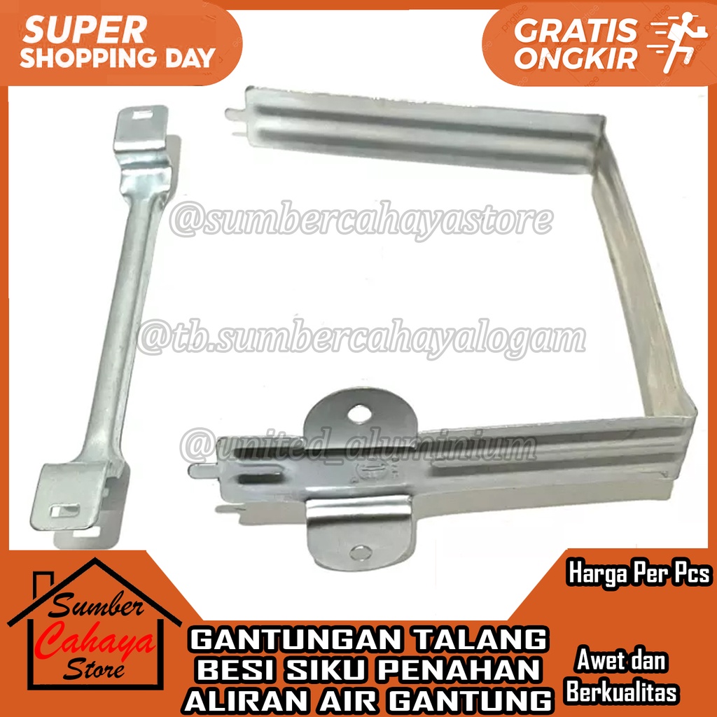 Jual Gantungan Talang Air Besi Kotak Bracket Holder Kaki Klem Clam ...