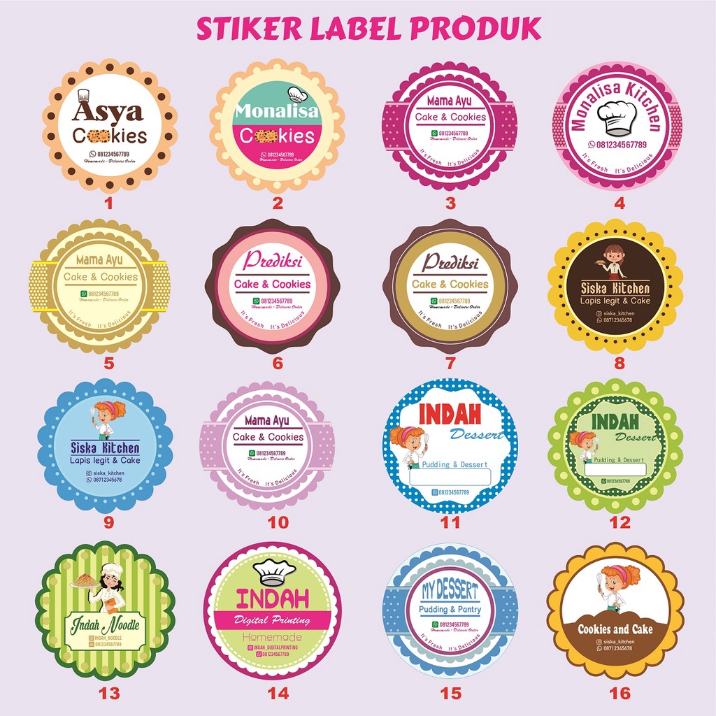 Jual CETAK STIKER LABEL MAKANAN/KUE/MINUMAN/KUKER | Shopee Indonesia