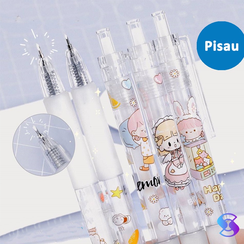 Jual Pisau Pulpen DIY/Carving pen cutter lucu cute white doodle pulpen ...