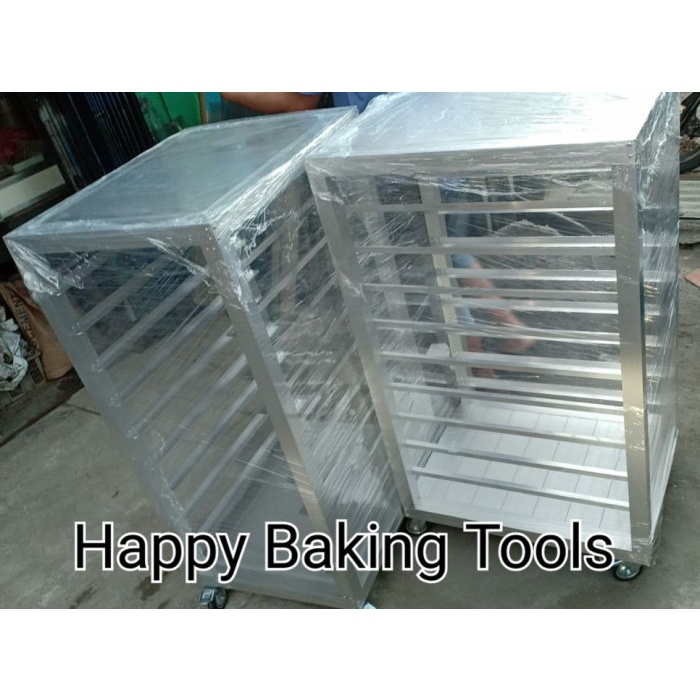 Jual Rak Dapur Trolley Rak Kue Roti 10 Susun, Cooling Rack Trolley 10 ...