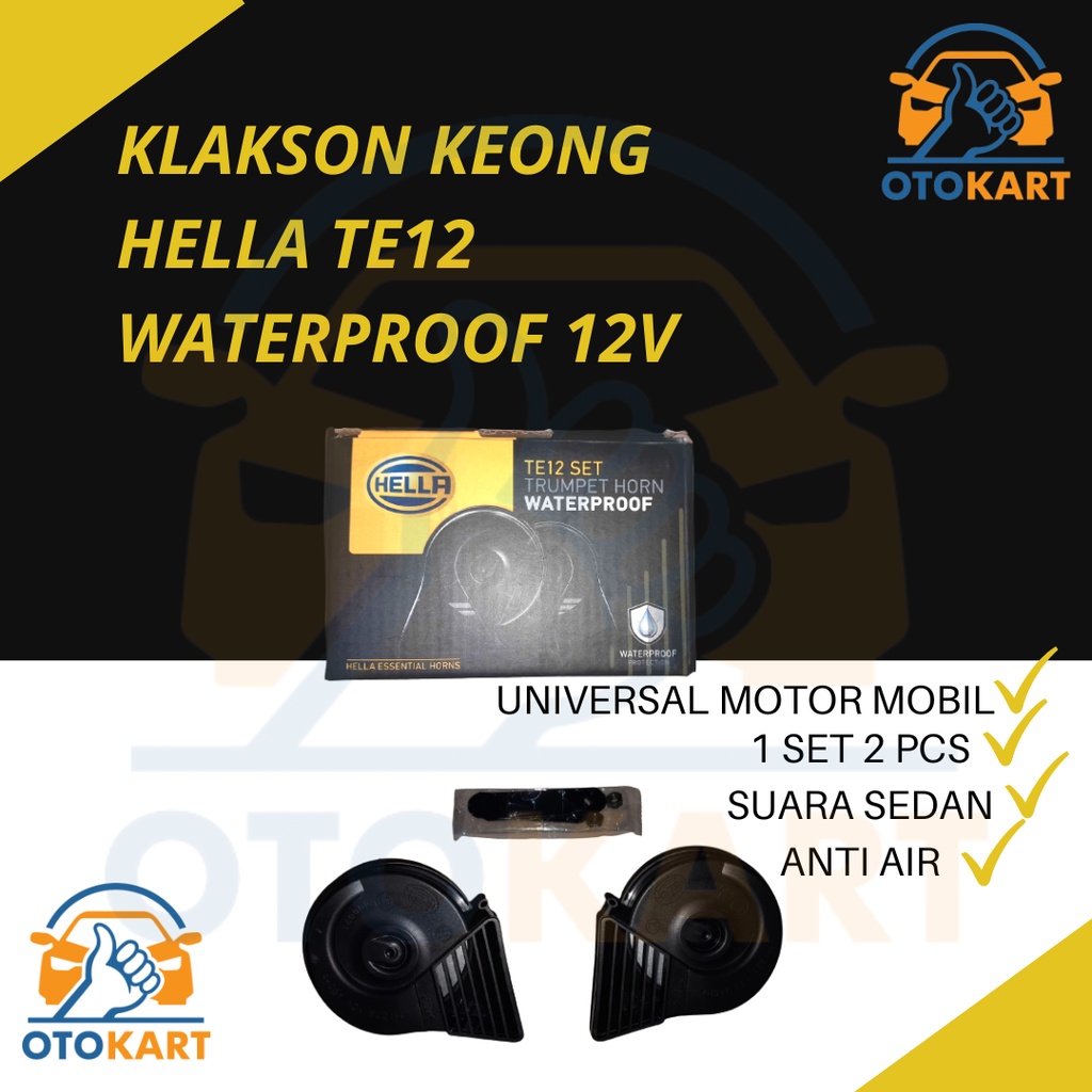 Jual KLAKSON KEONG MOBIL HELLA TE12 WATERPROOF 12V / KLAKSON KEONG MOBIL MOTOR UNIVERSAL 12V ...