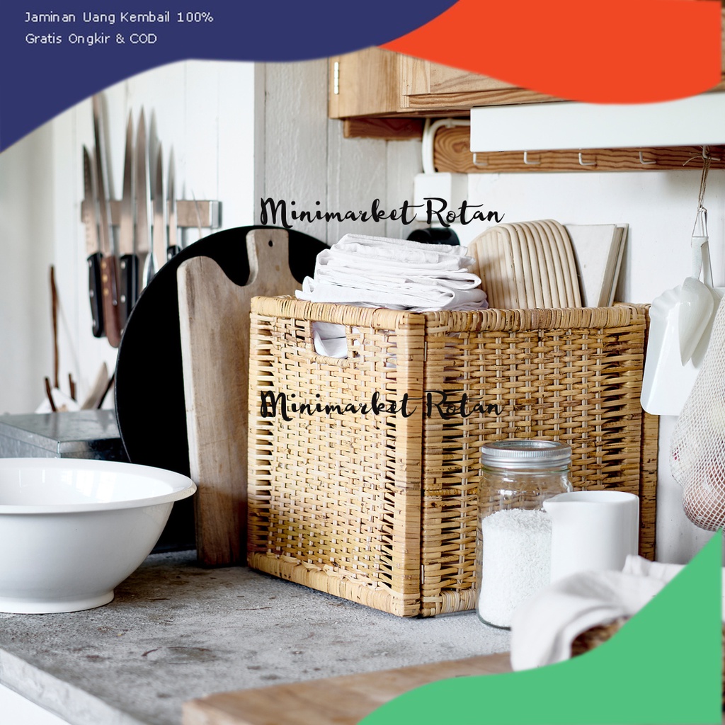 Jual Box Storage Laci Serbaguna Rotan Alami Natural Hitam terbuat dari ...