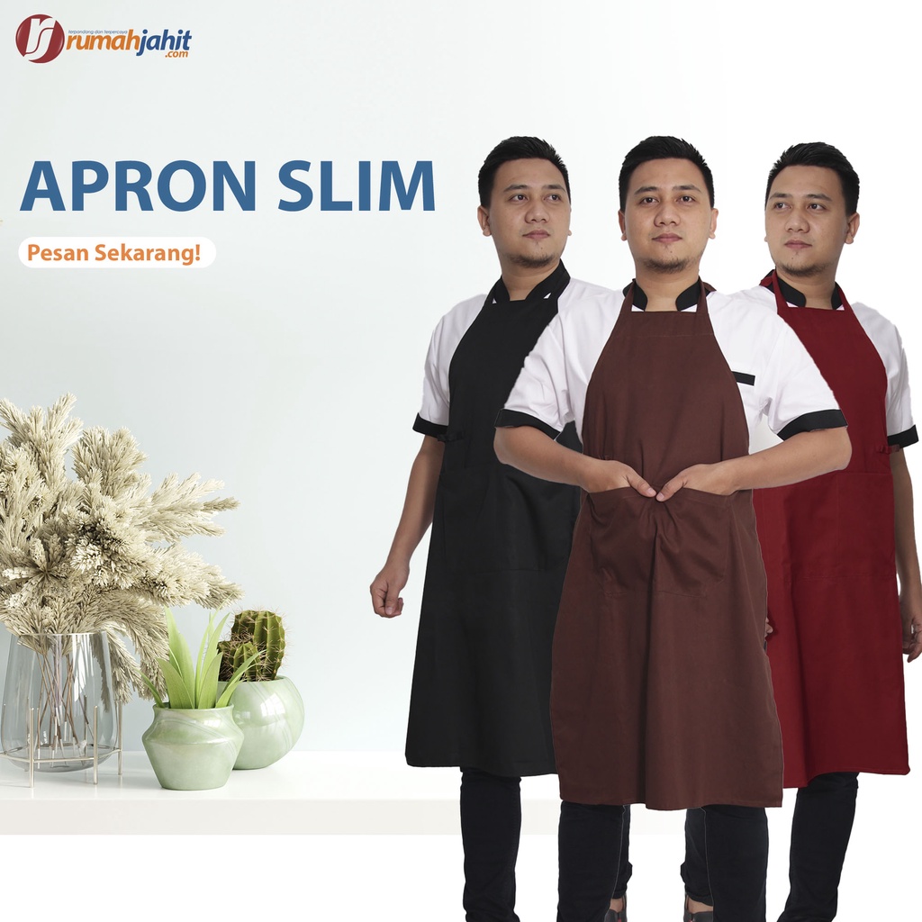 Jual Q - Chef Apron Slim, Celemek Slim, Apron Koki, Celemek Koki, Apron ...