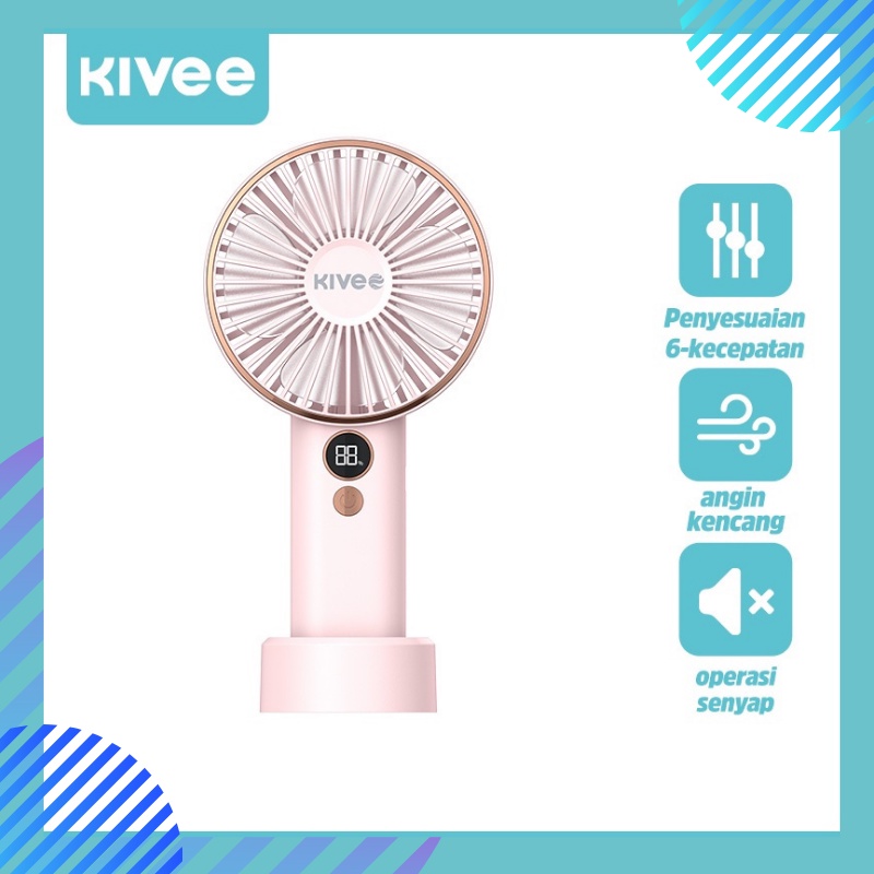Jual KIVEE Kipas Angin Mini Portabel 2400 mAh karakter LCD mini fan 6 ...