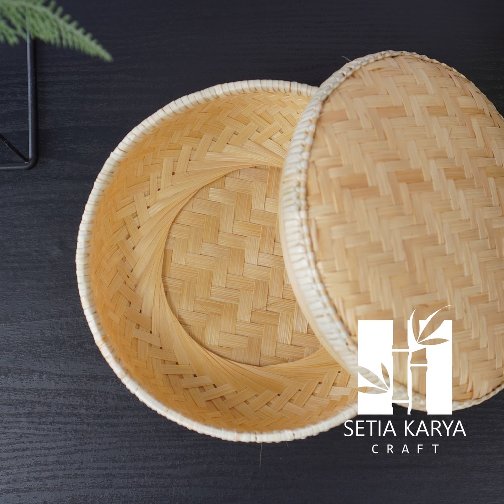 Jual Cething Wakul Tempat Nasi dan Snack Bulat Anyaman Bambu Diameter ...