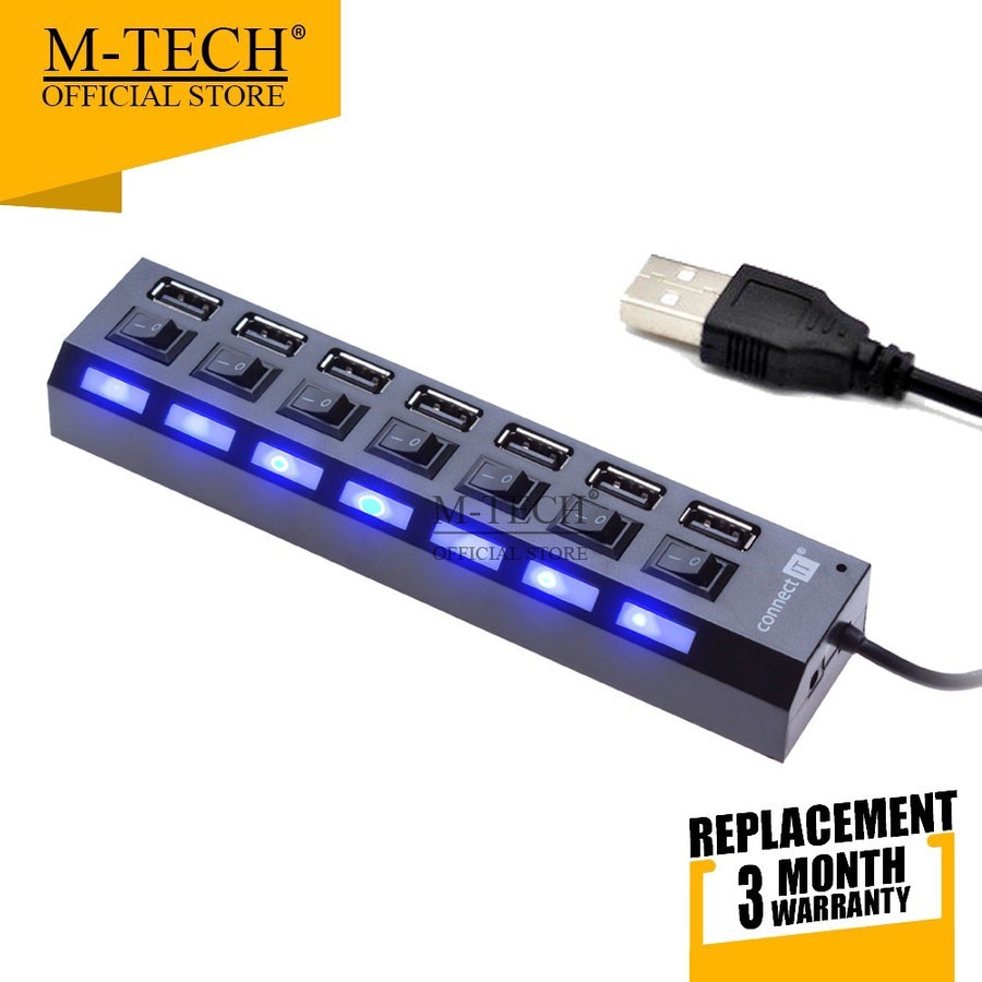 Jual M-Tech USB HUB 2.0 3.0 Port USB Support 1TB Garansi Resmi Original ...