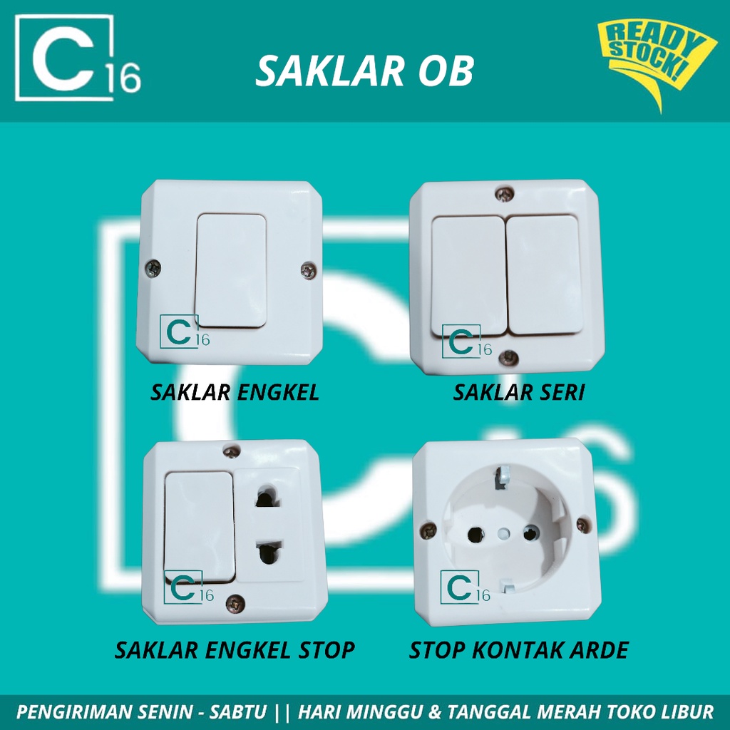 Jual Saklar OB Engkel/Seri/Stop Saklar Tempel SNI Termurah | Shopee ...