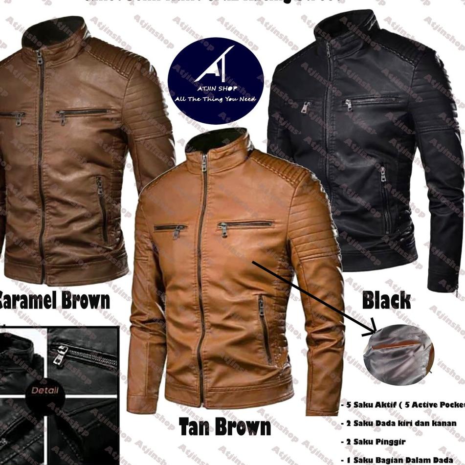 Jual ℮ Jaket Motor Kulit Pria Anti Air dan Angin Model Cruz Racing ...