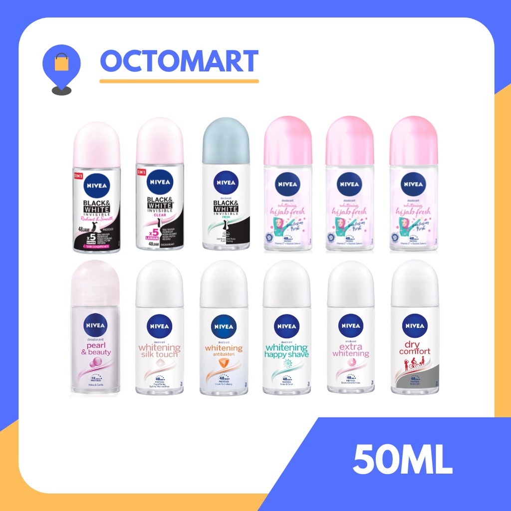 Jual NIVEA Deodorant Roll-On 50ML / Deodoran Wanita 50 ML | Shopee ...