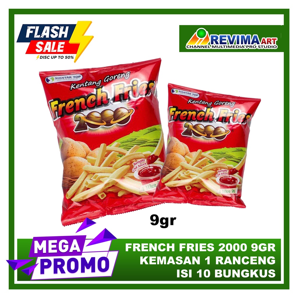 Jual Snack Ciki FRENCH FRIES 2000 9gr Kemasan 1 Renceng isi 10 Bungkus ...