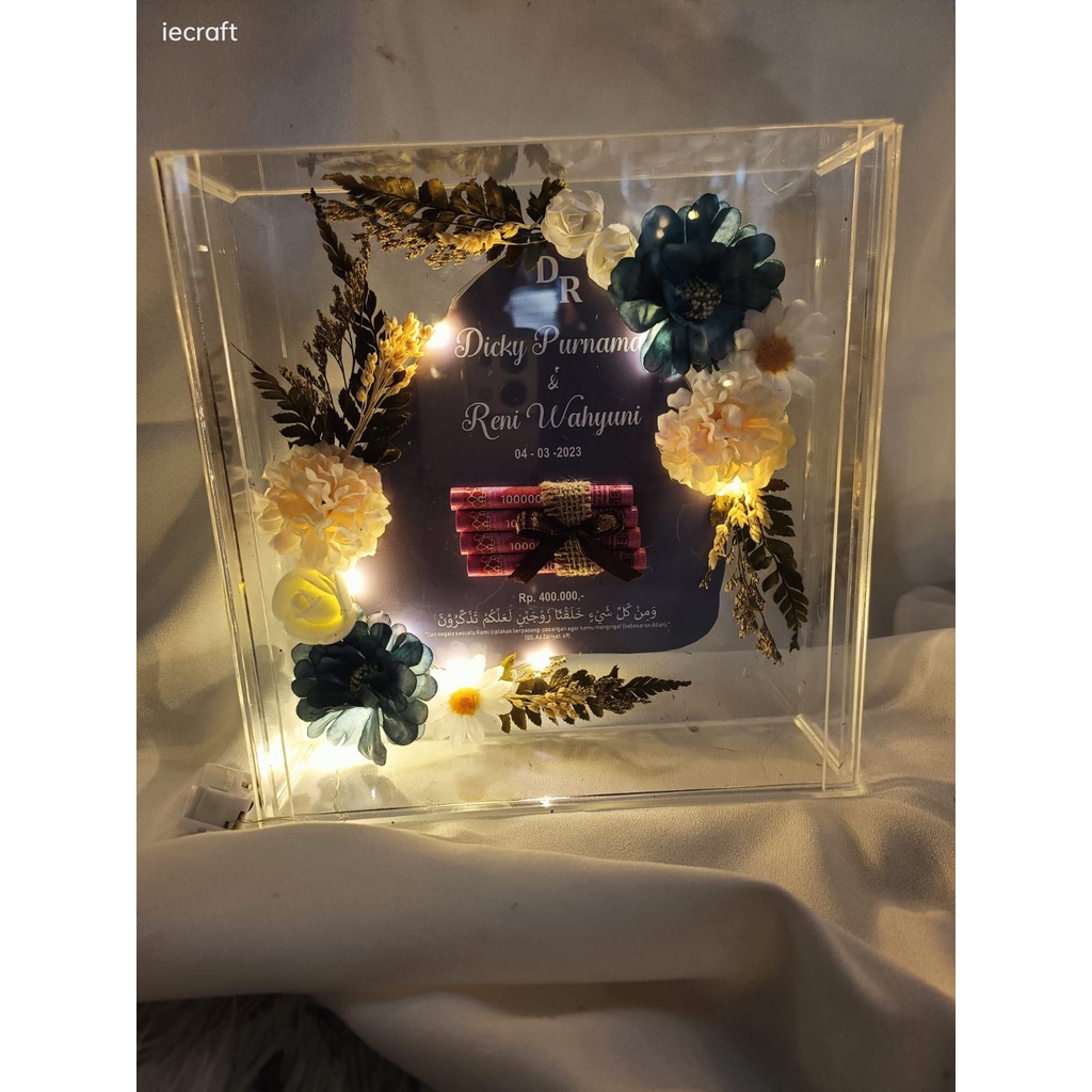 Jual 1 HARI JADI Mahar Akrilik 20x20 cm Mahar Pernikahan Akrilik Mahar ...