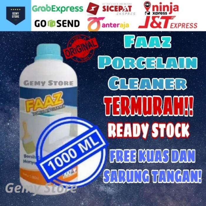 Jual Faaz Porcelain Cleaner 1000ml (Free Sarung Tangan dan Kuas ...